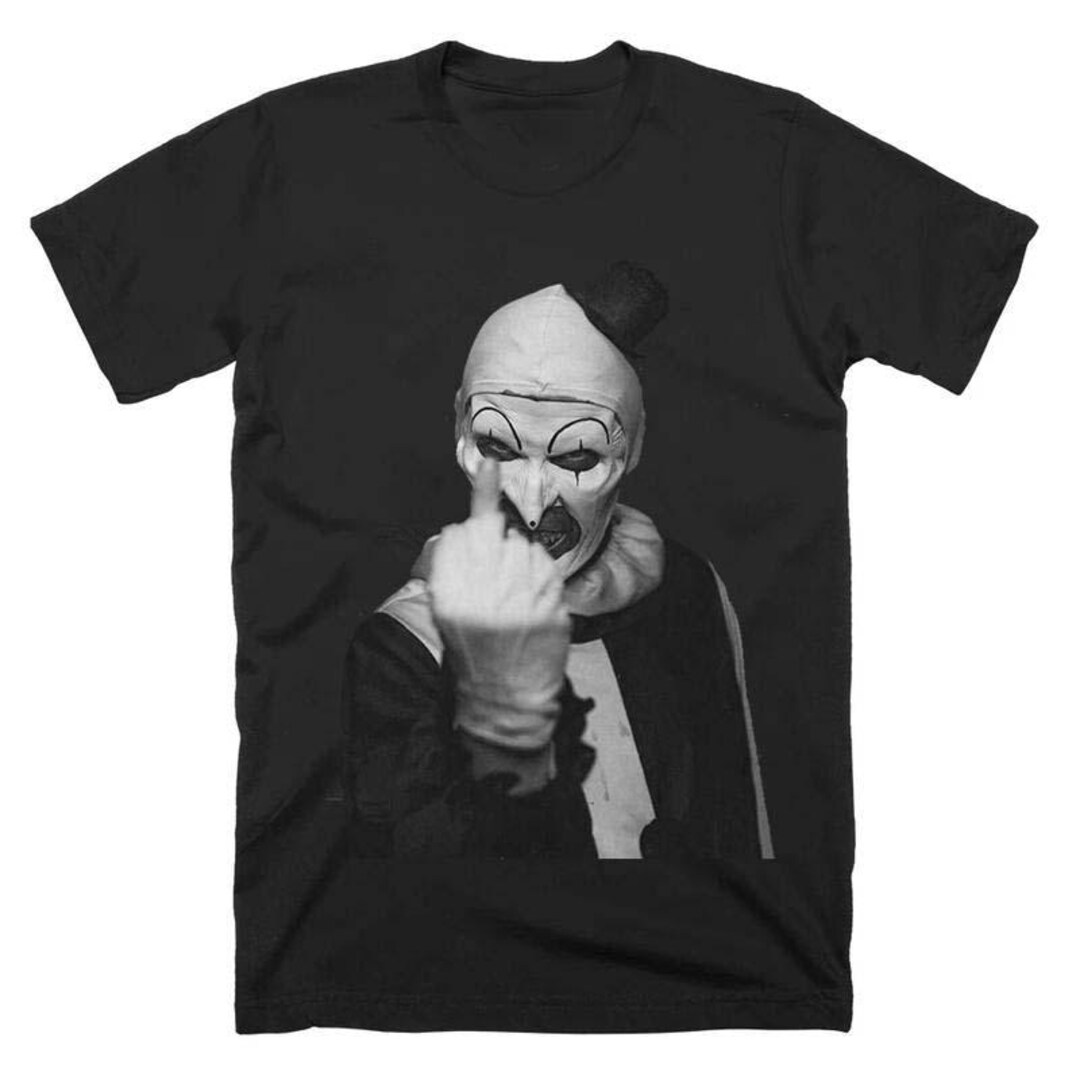 Art the Clown Middle Finger, Terrifier Funny Halloween T-shirt ...