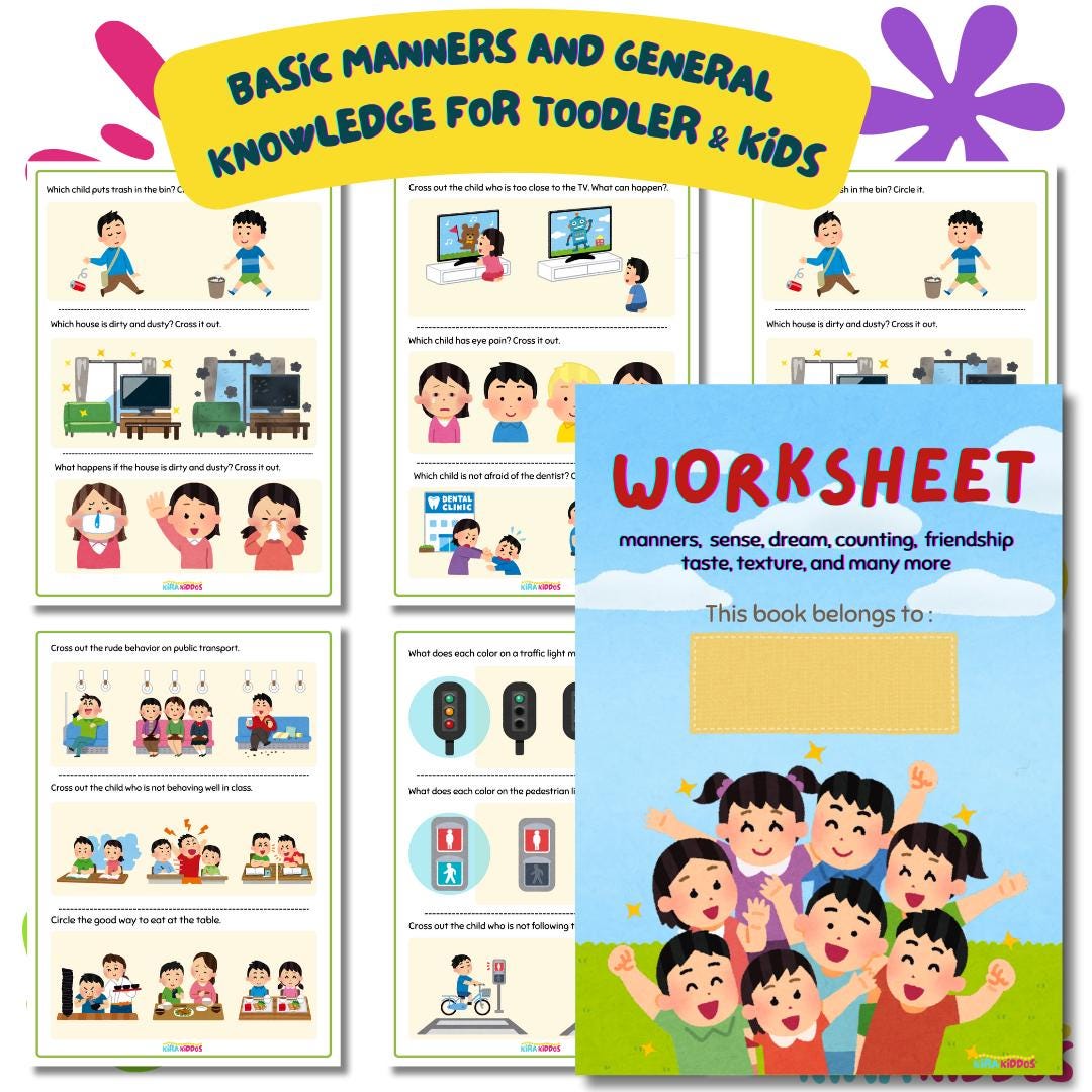 Fun Worksheets for Toddlers & Preschool | Manners, Kindness, Friendship ...