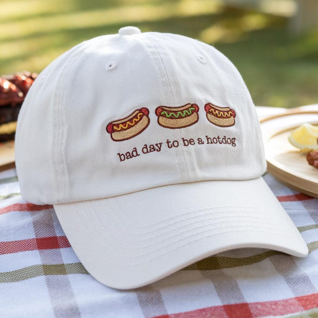 Bad Day to Be a Hotdog Hat, Funny Embroidered Summer Dad Cap, Chill BBQ ...