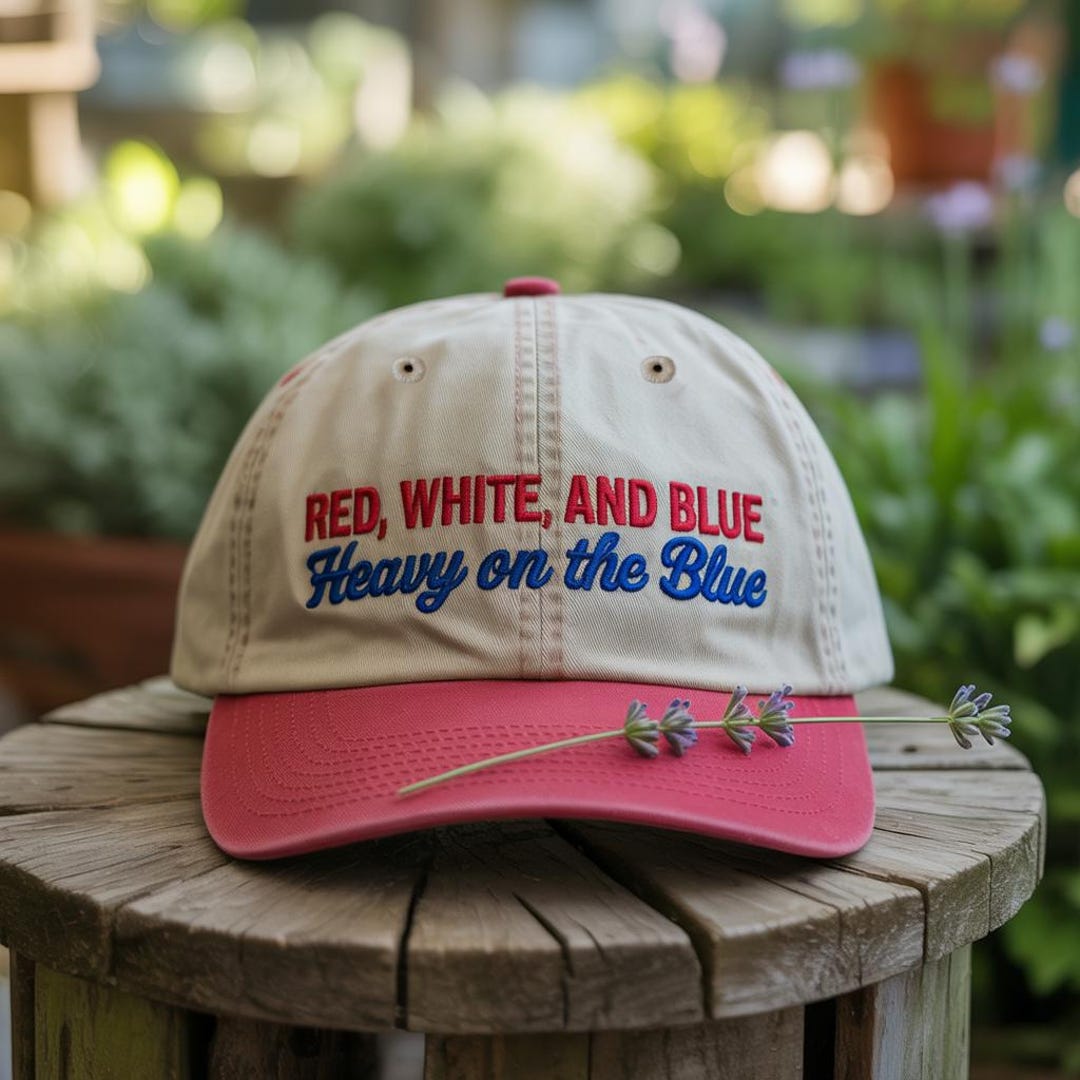 4th of July Liberal Hat, Red White Blue Hat, Heavy on the Blue Hat ...