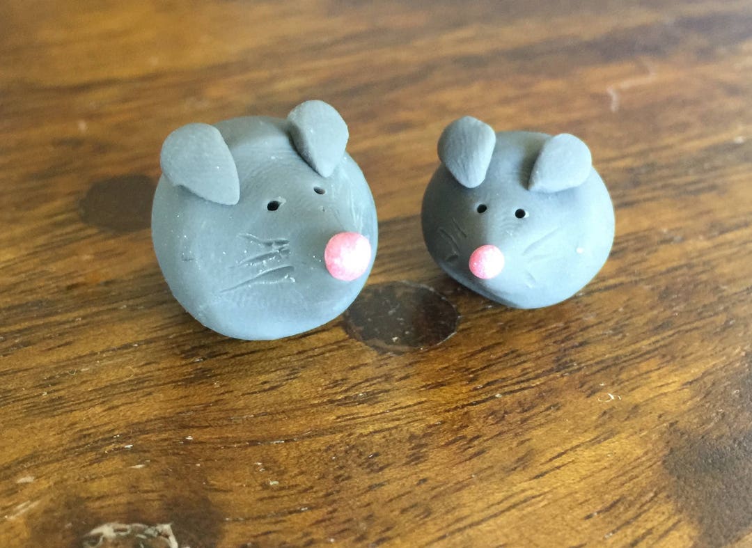 Mrs. Mouse and Baby Mouse Miniature Clay Pair - Etsy