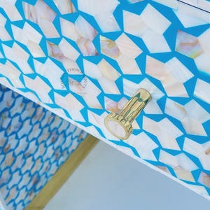 2 Drawers Waterfall Console Table Hallway Entry Table Unique Inlay ...