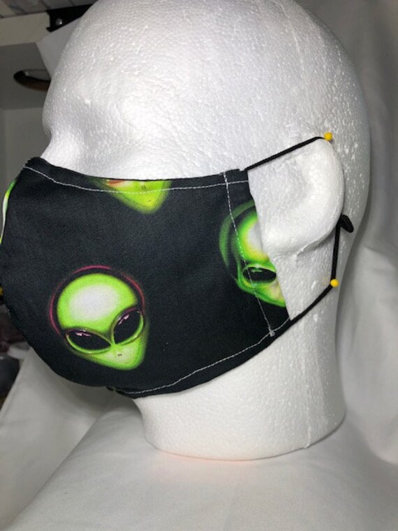 Alien Inspired Face Mask with Pocket Filter and wire nose band | Etsy