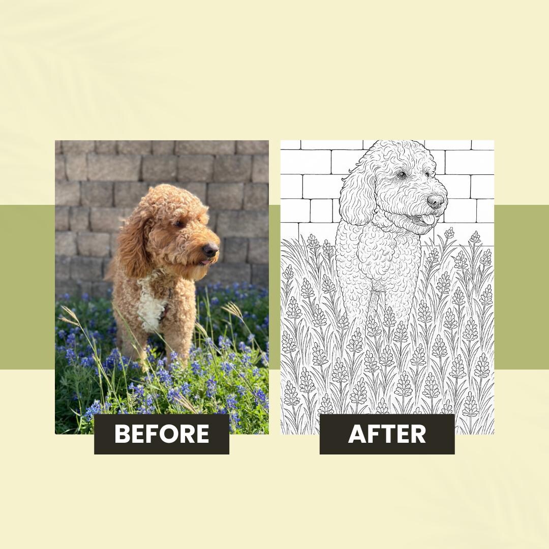 Custom Pet Coloring Page (digital Download) – Turn Your Dog or Cat Into ...