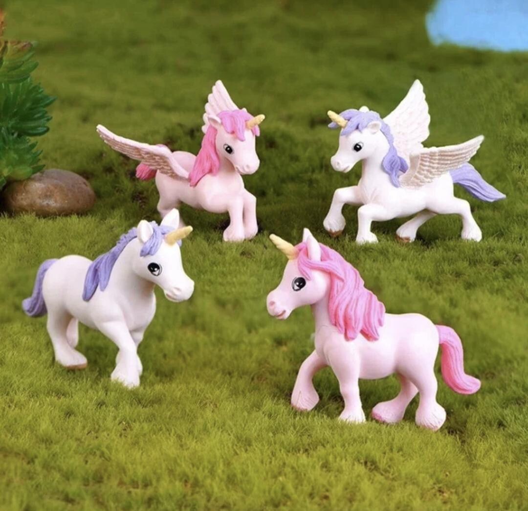 Miniature Unicorns - Cake Toppers, Dolls House Décor, Fairy Garden Accessories - Etsy