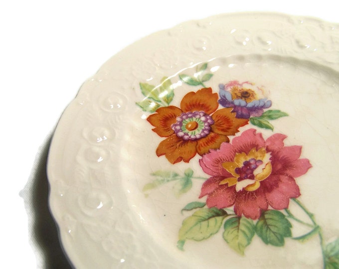 Vintage Plate Wild Roses Small White China Victorian Decor - Etsy