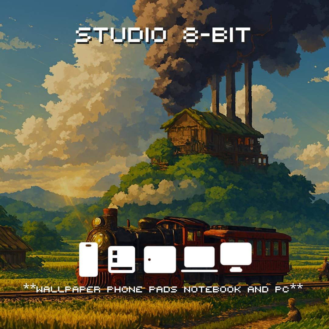 Nostalgia Express 8-bit Wallpaper - 4K Train & Rural Landscape (for ...