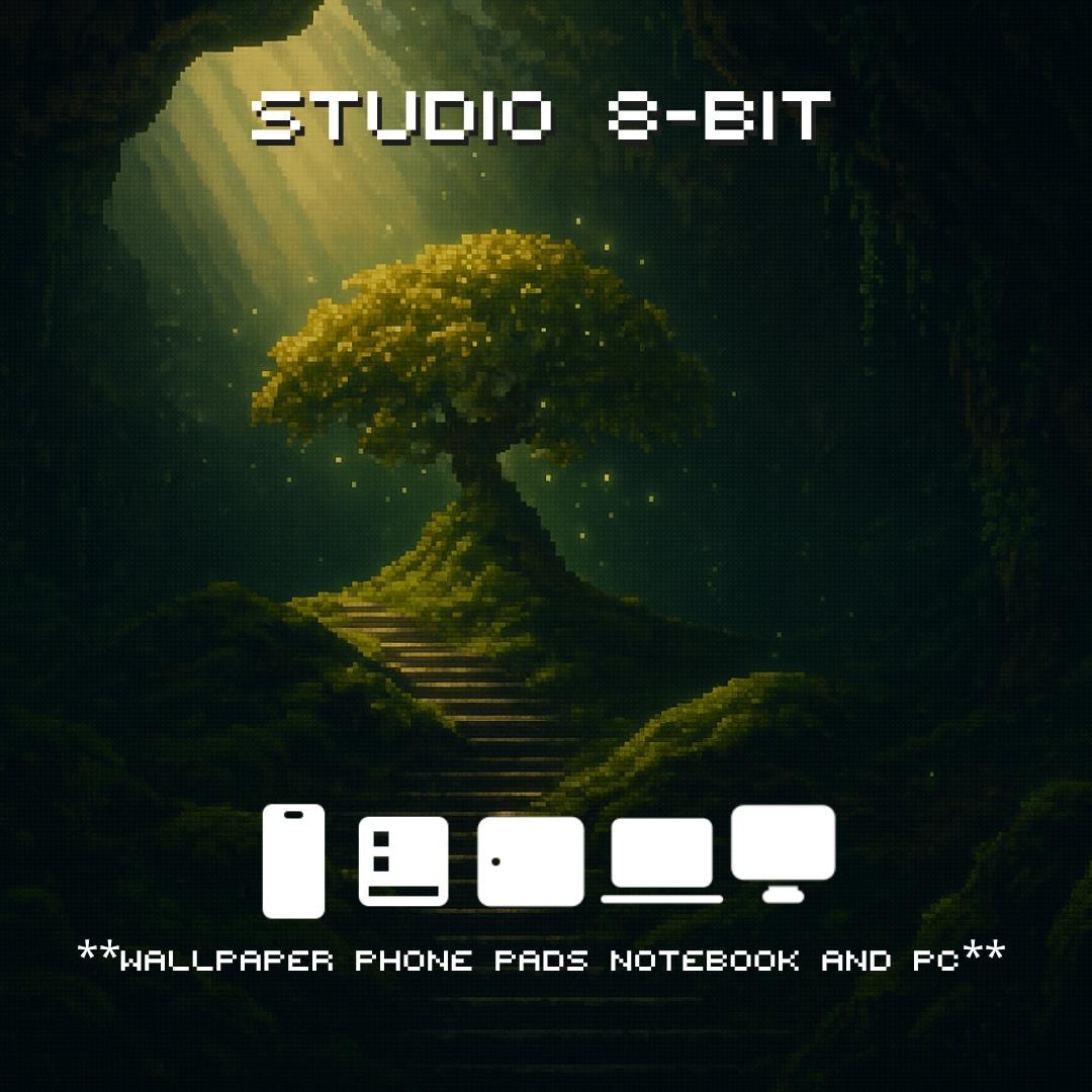 Glow Tree Cave 8-bit Wallpaper: Fantasy Nature 4K (digital Download) - Etsy