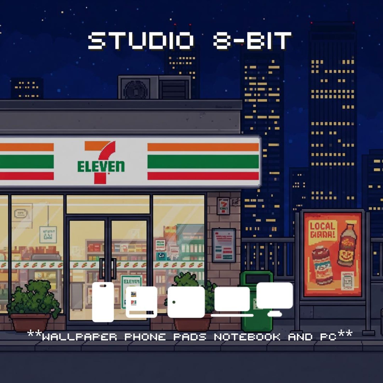 Cozy Japanese Convenience Store Wallpaper Pack: Lo-fi Pixel Art (4K ...