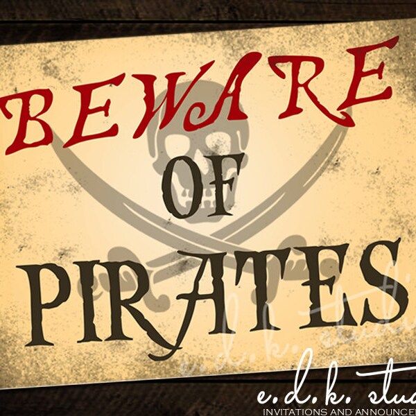 Beware Pirate Sign - Etsy