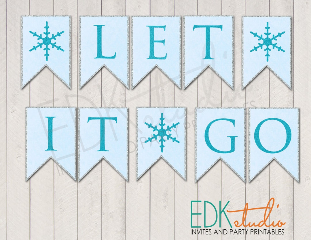 Frozen Party, Let It Go, Banner Birthday, Bunting, Party Decor, Party ...