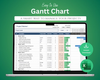 Gantt Chart Spreadsheet Small Business Project Planner Task Tracker ...