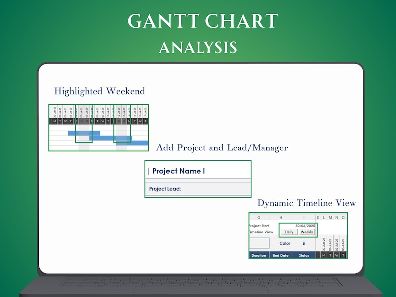 Personalized Gantt Chart Template, Printable Project Planner, Custom ...