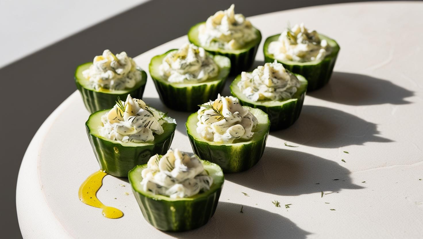 Stuffed Cucumber Cups With Dill Cream Cheese – No-bread Appetizer ...