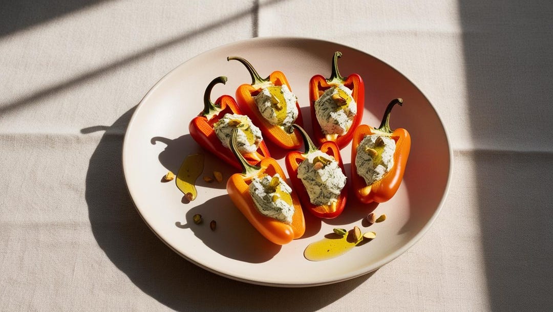 Herbed Labneh-stuffed Mini Peppers – Printable PDF Recipe for Elegant ...