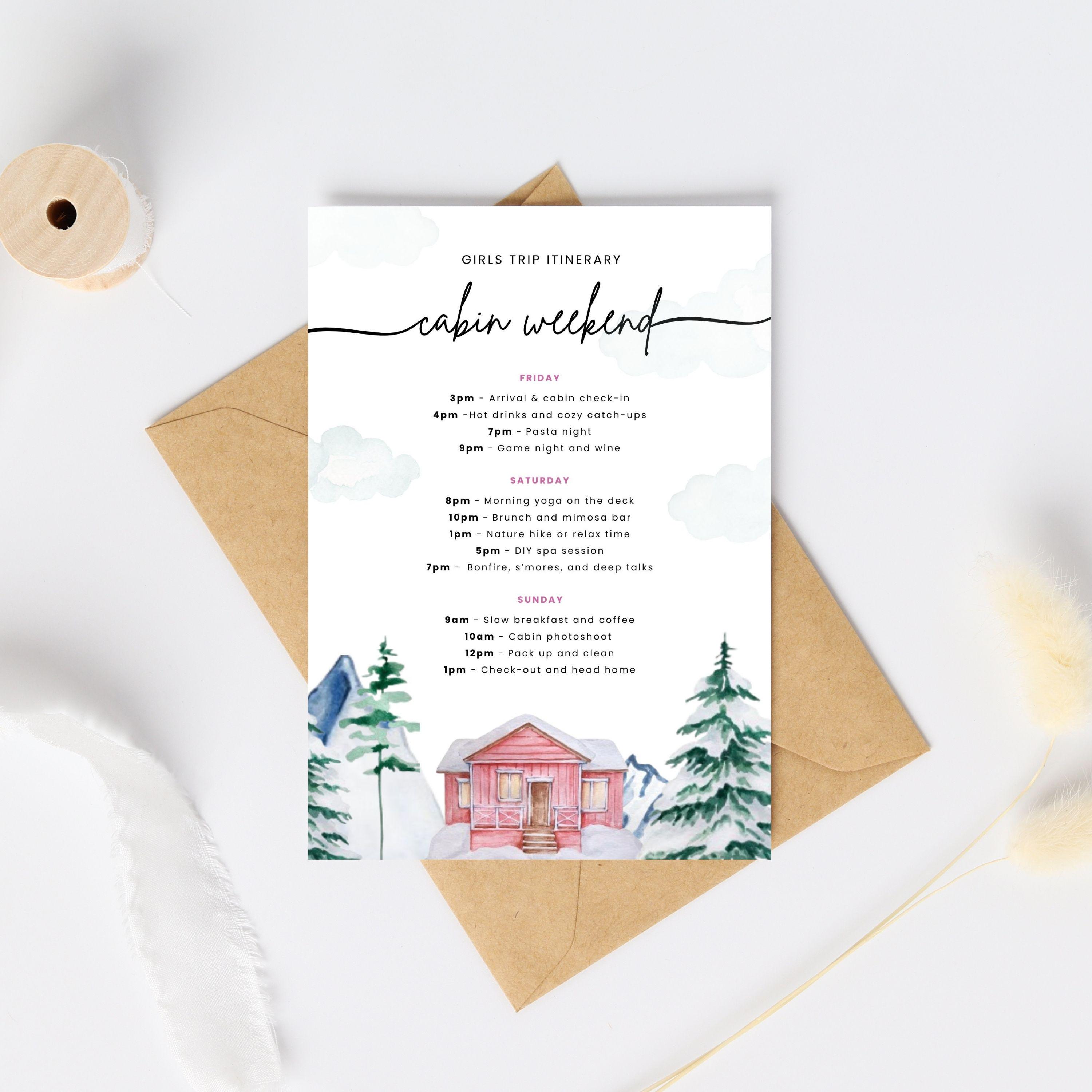 Editable Girls Trip Itinerary – Birthday Trip Itinerary - Vacation ...