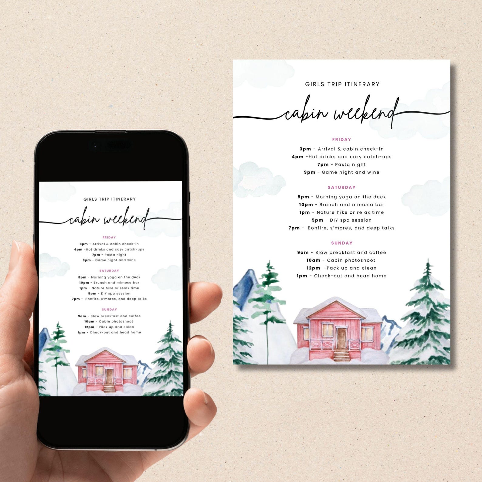 Editable Girls Trip Itinerary – Birthday Trip Itinerary - Vacation ...