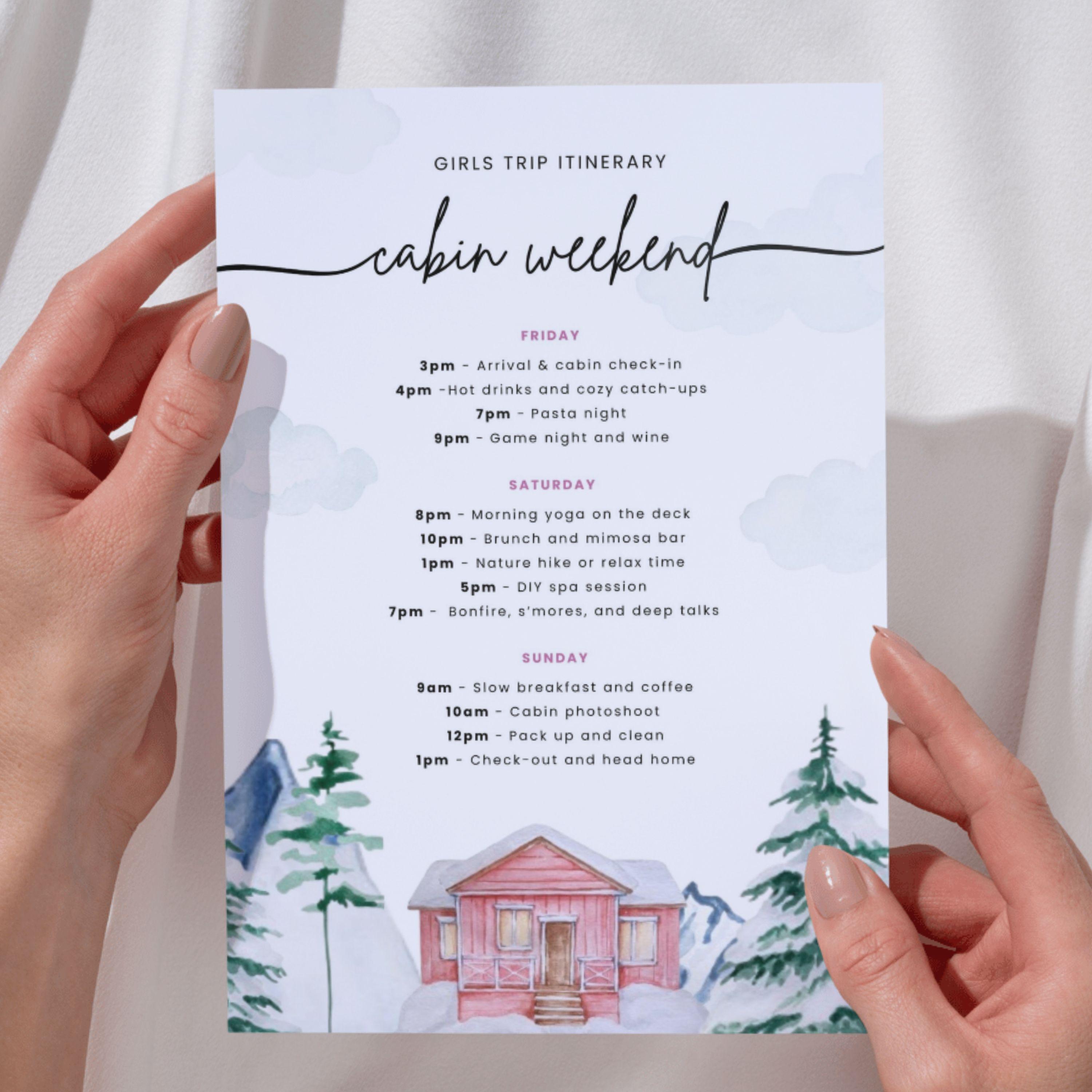 Editable Girls Trip Itinerary – Birthday Trip Itinerary - Vacation ...