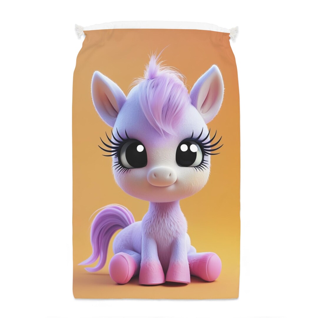 Personalized Unicorn Drawstring Bag for Girls | Toy Storage Sack, Kids ...