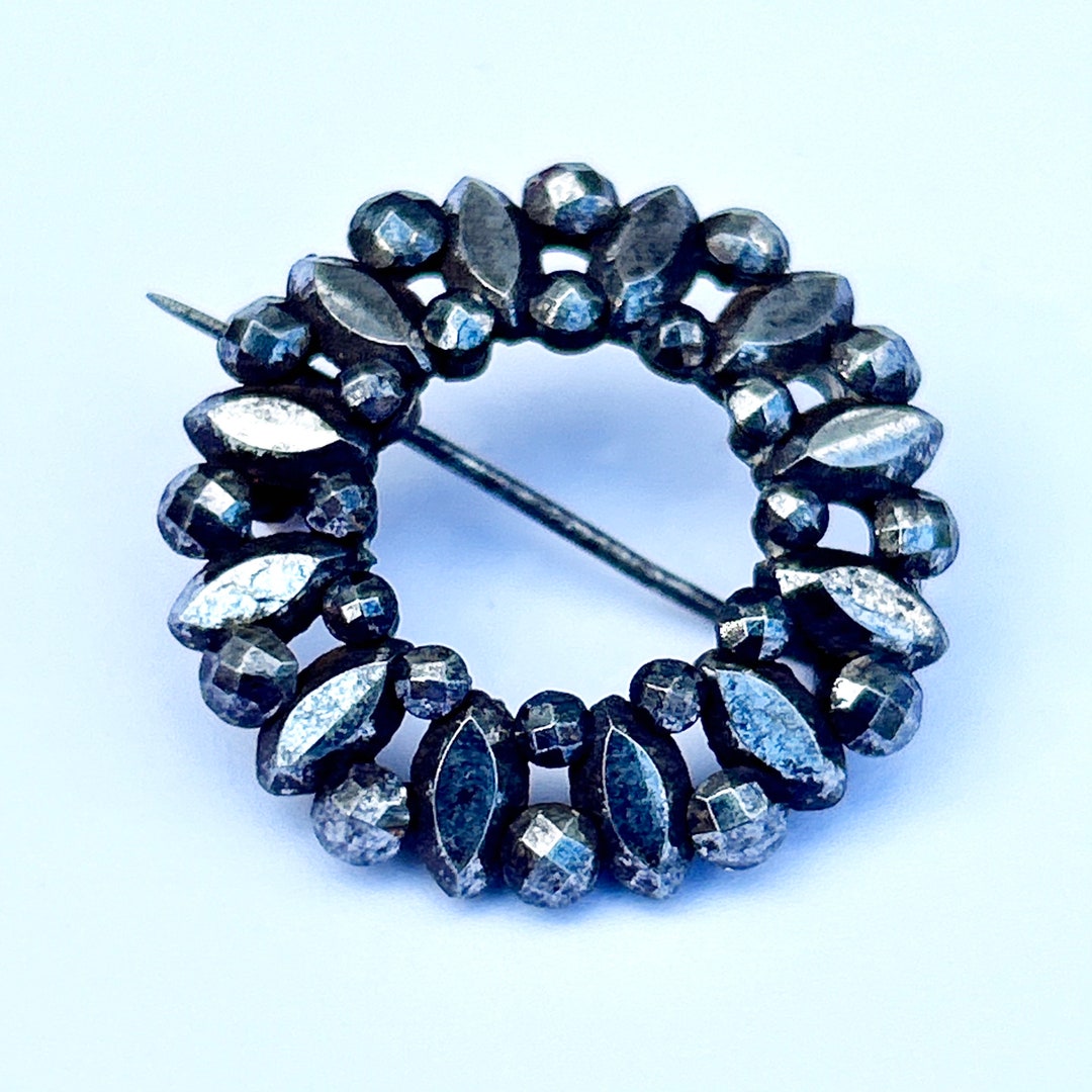 Antique 19c Late Georgian or Early Victorian Small Cut Steel Circle ...