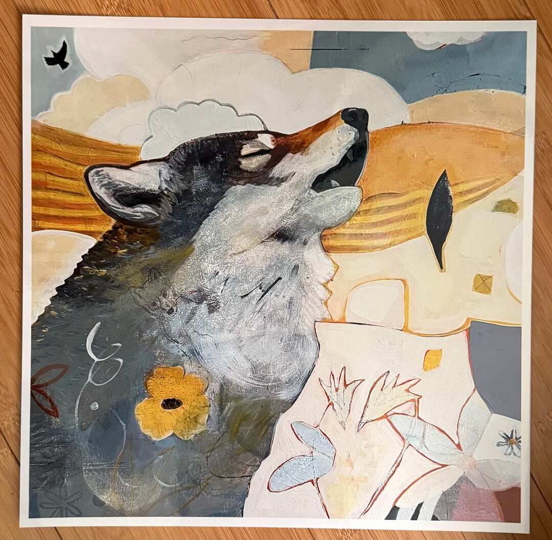 Satin Photo Print Howling for Hope Wolf 12" - Etsy