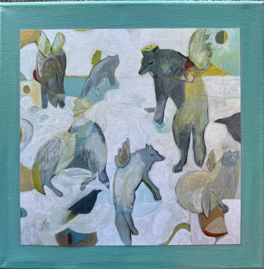 Photo Print “wolf Angels” Mounted Onto Canvas 10” - Etsy