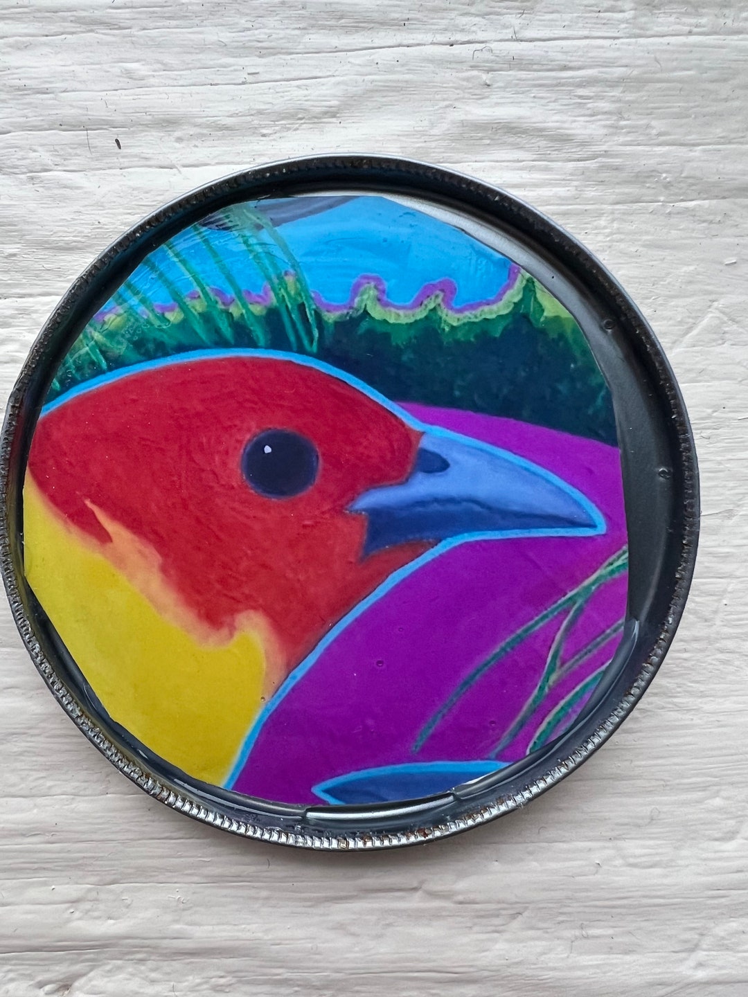 Tin Can Lid Print “color!” - Etsy