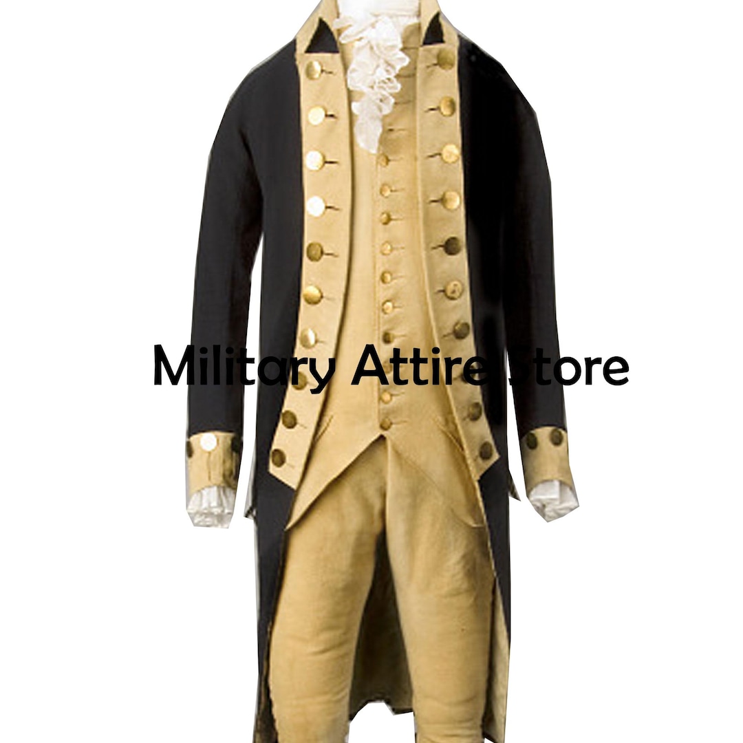 18th Century Revolutionary War Coat, Colonial Navy Wool Uniform ...