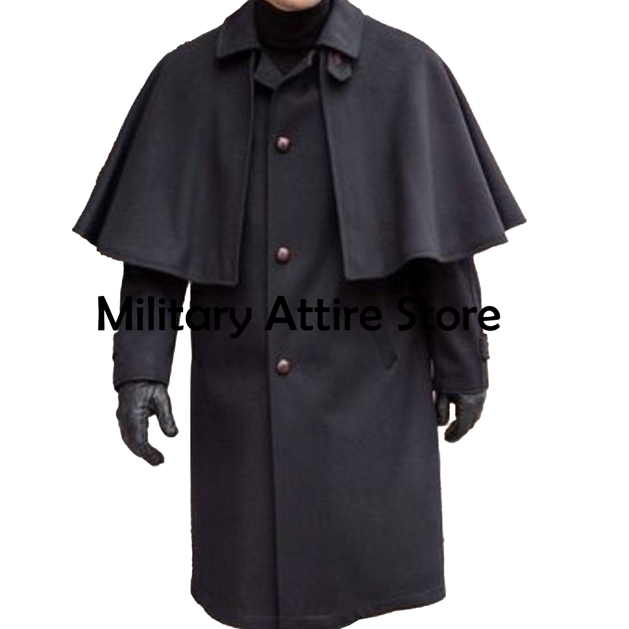 Inverness Cape Coat, Sherlock Holmes Style Costume, Garrick Overcoat ...