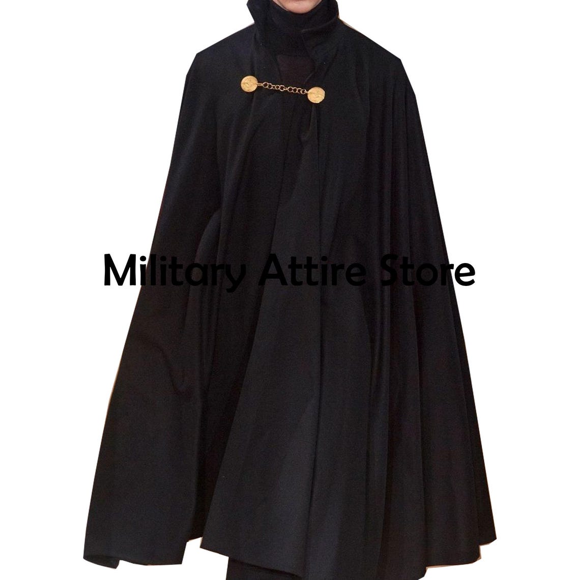 Clergy Cloak, Bishop Attire Black Wool Cloak Vestment, Catholic Priest ...
