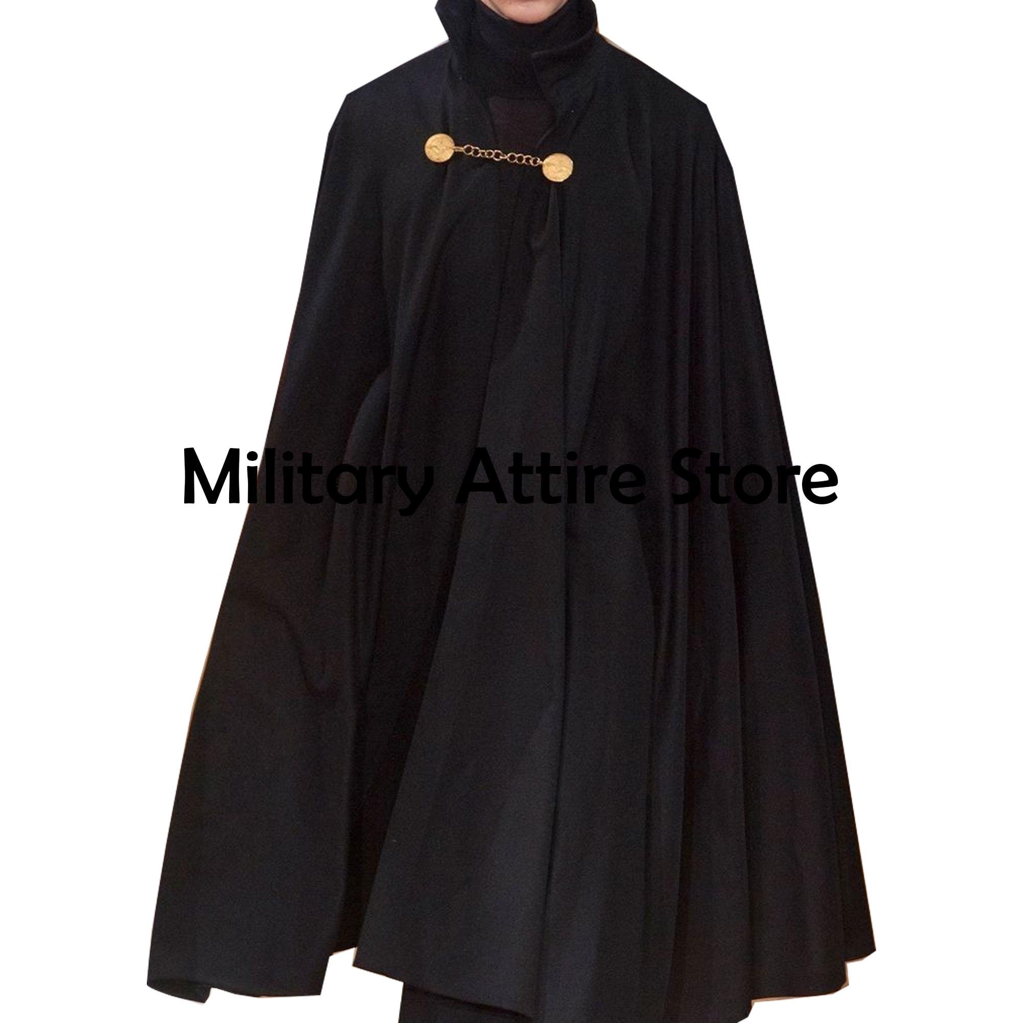 Clergy Cloak, Bishop Attire Black Wool Cloak Vestment, Catholic Priest ...