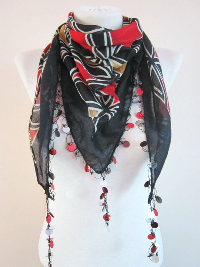 Handmade Traditional Turkish Fabric Scarf, Crochet Scarves, Bandana ...