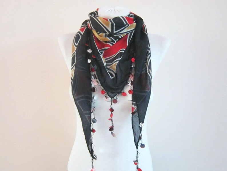 Handmade Traditional Turkish Fabric Scarf, Crochet Scarves, Bandana ...