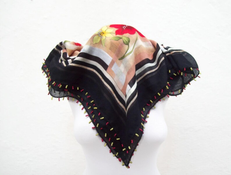 Turkish Oya Crochet Scarf, Handmade Crocheted Yazma, Head Accessories ...