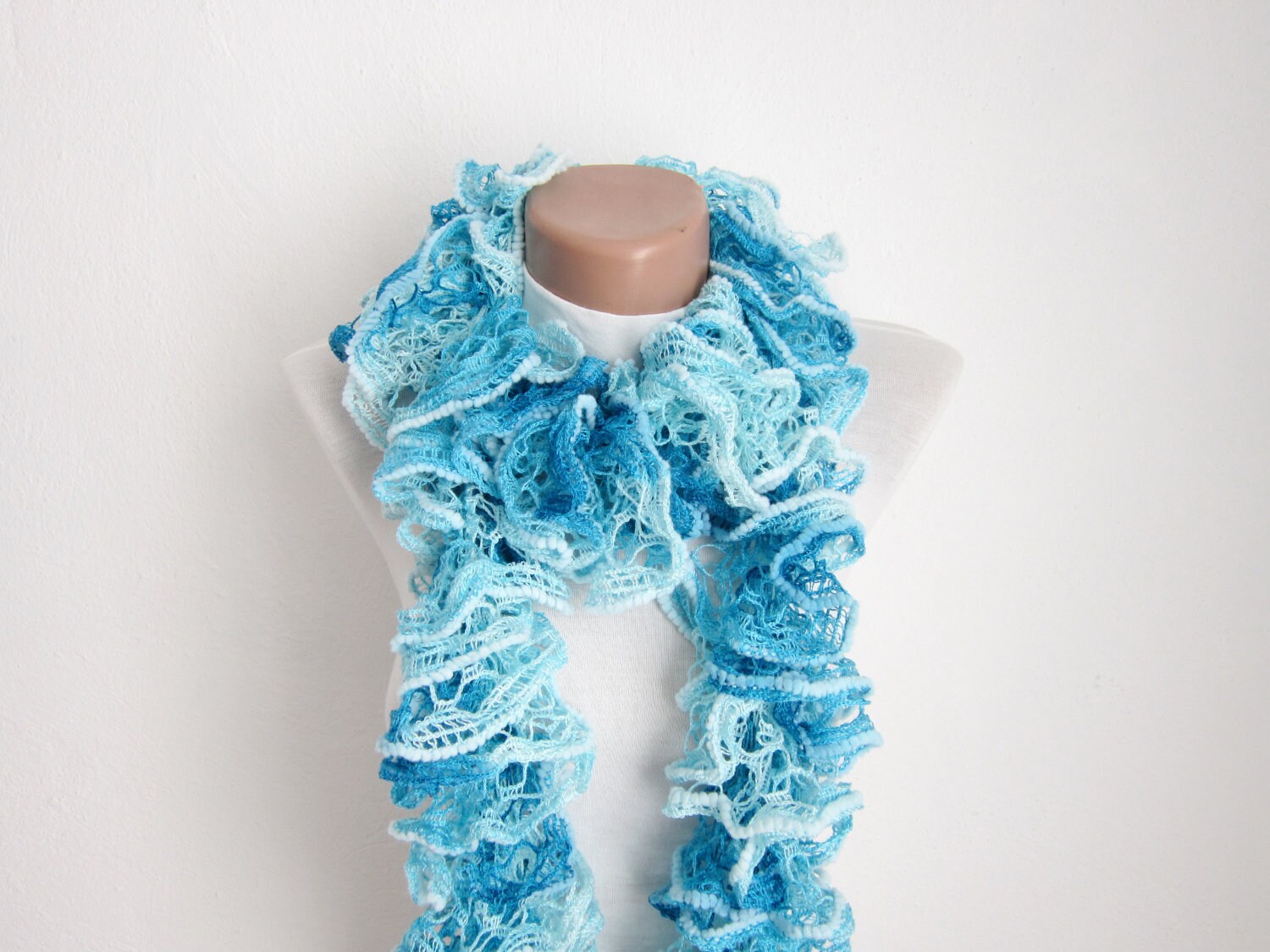 Ruffle Scarf, Knit Scarf, Frilly Scarf, Salsa Scarf, Gift for Women - Etsy