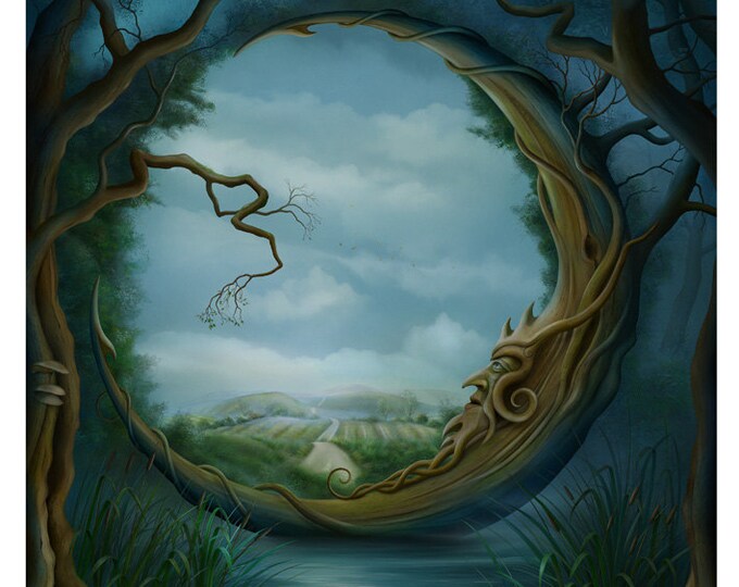 Art Print Night and Day Moon Tree A3 11.7x16.5 Print by - Etsy