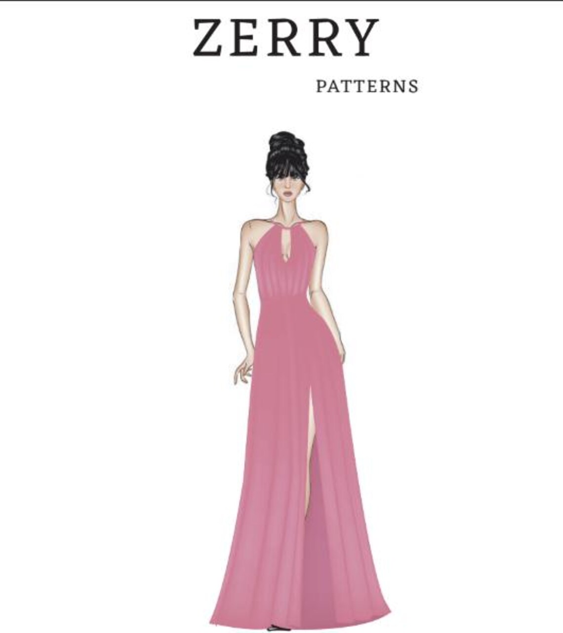 Halter Neck Open Back Dress Pattern, Tie Back Linen Maxi Dress, High ...