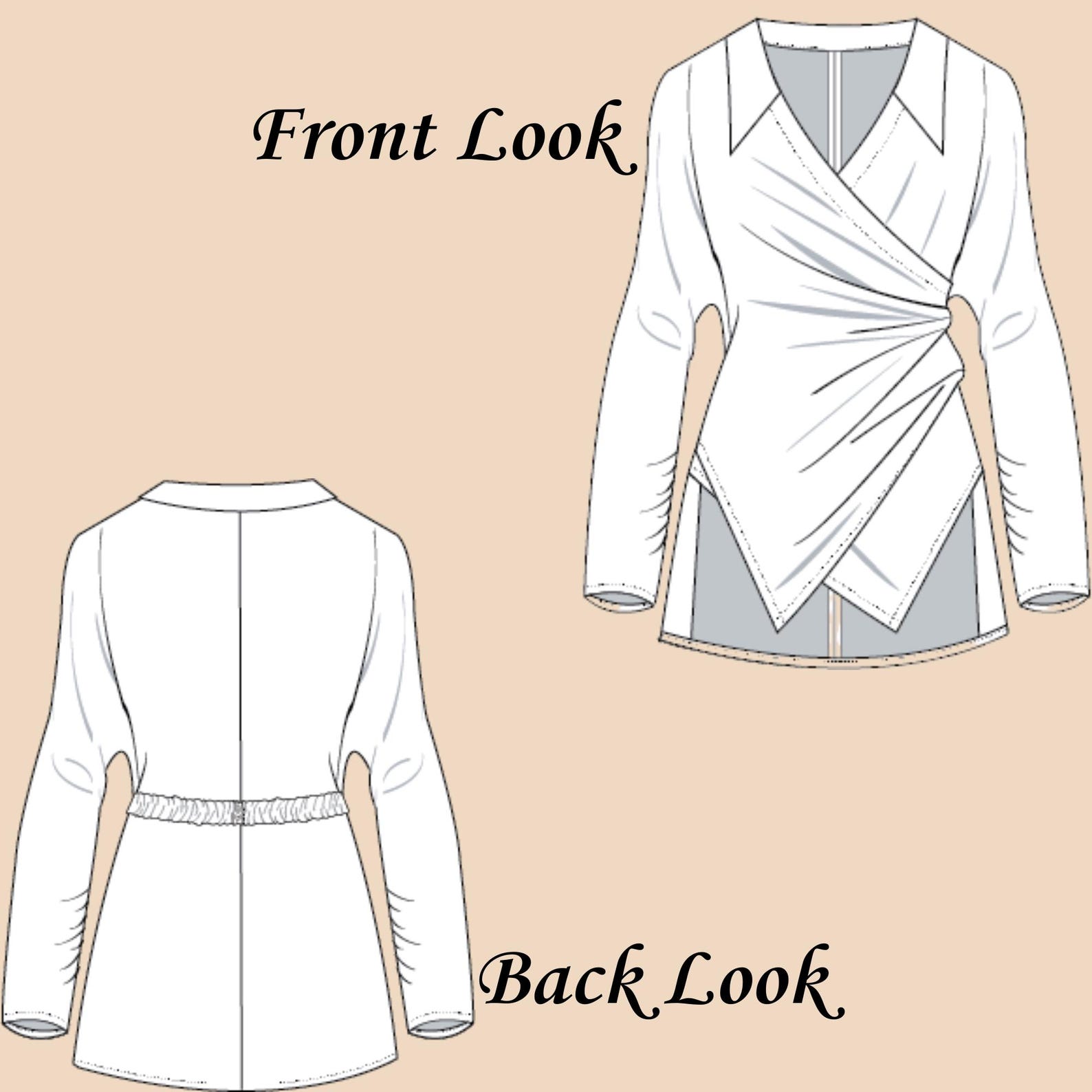 Wrap Top Sewing Pattern | Wrap Shirt Blouse Pattern | Top Pattern for ...