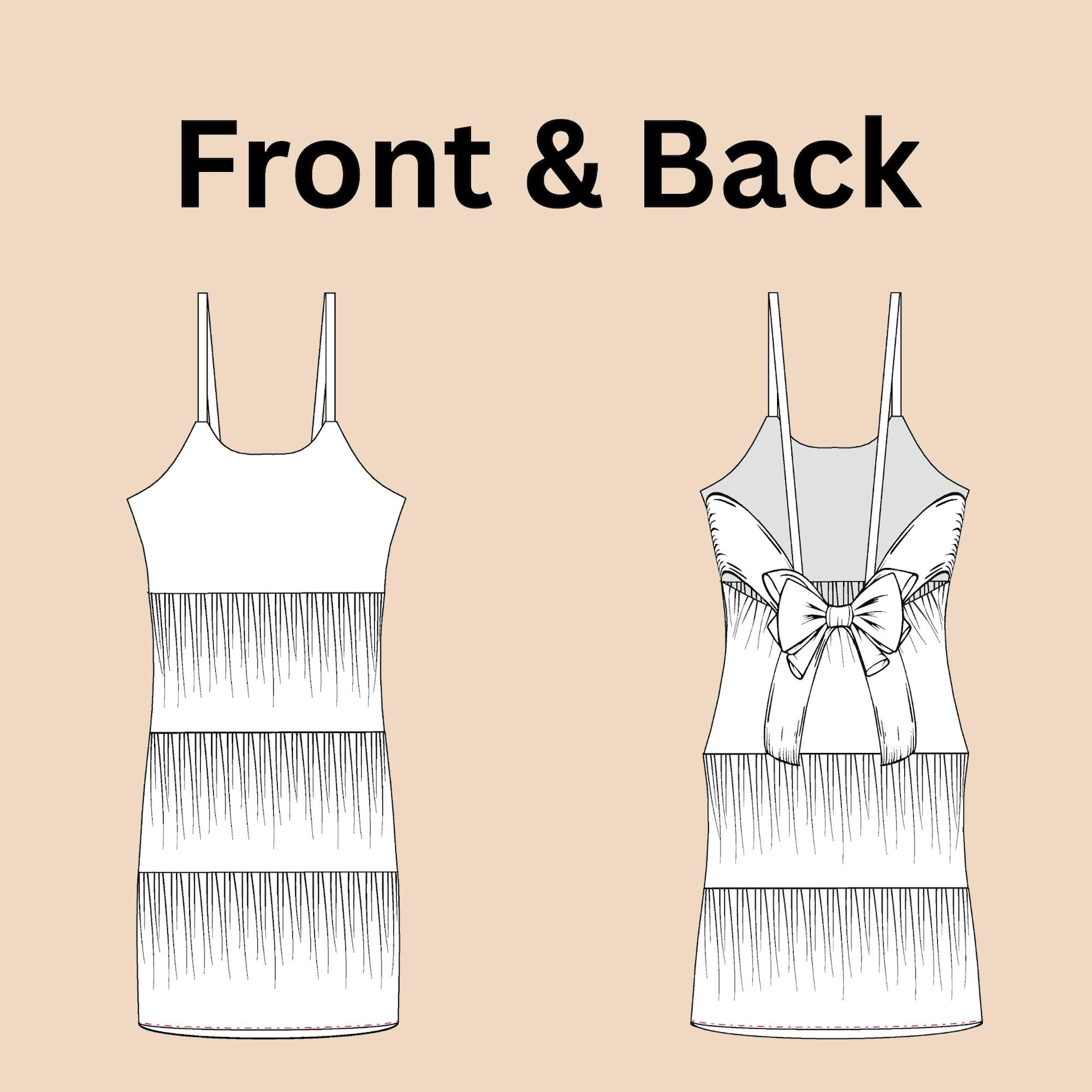 Back Tie Maxi Dress Sewing Pattern , Sleeveless Bow Back Dress ...