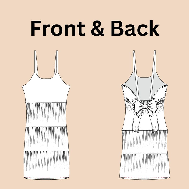 Back Tie Maxi Dress Sewing Pattern , Sleeveless Bow Back Dress ...