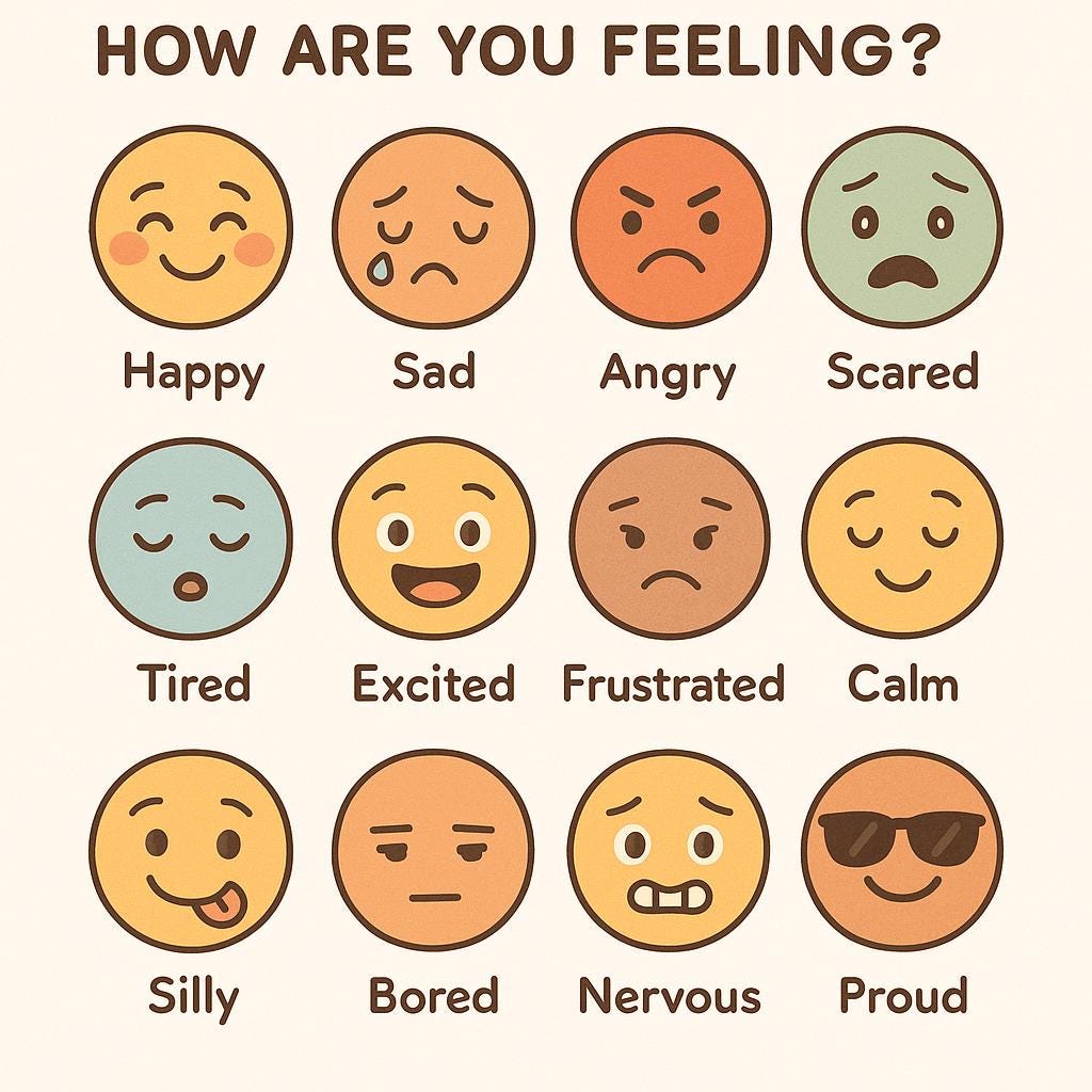 Morning Check-in Emotions Chart – SEL Visual Aid With 12 Feelings Faces ...