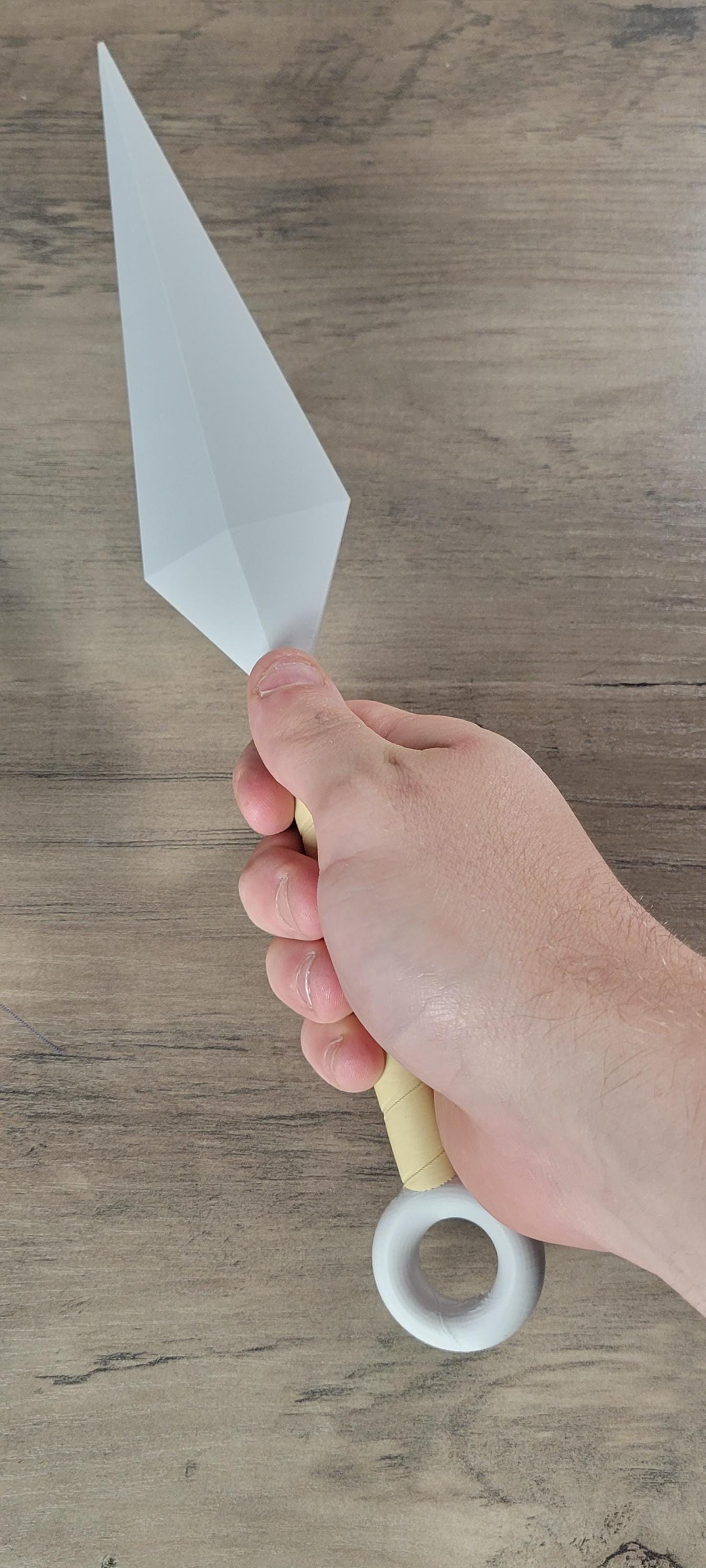 11" Kunai – Anime Cosplay Prop – 3D Printed Gray & Tan – Ninja Weapon ...
