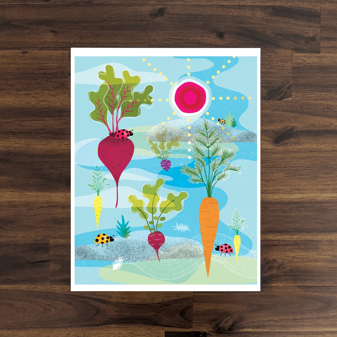 Ladybug Vegetable Friends Art Print - Etsy