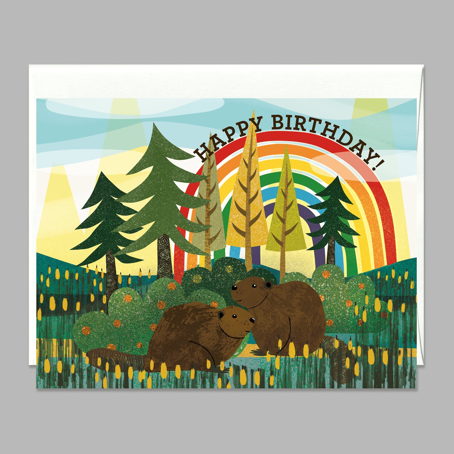 Beaver Friends Happy Birthday Greeting Card - Etsy