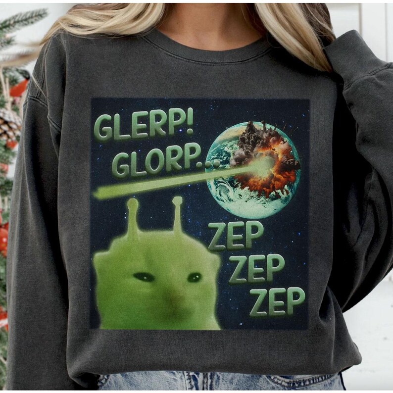 Glerp Glorp Funny Alien Cat Cat Meme Png, Gift for Woman and Man ...