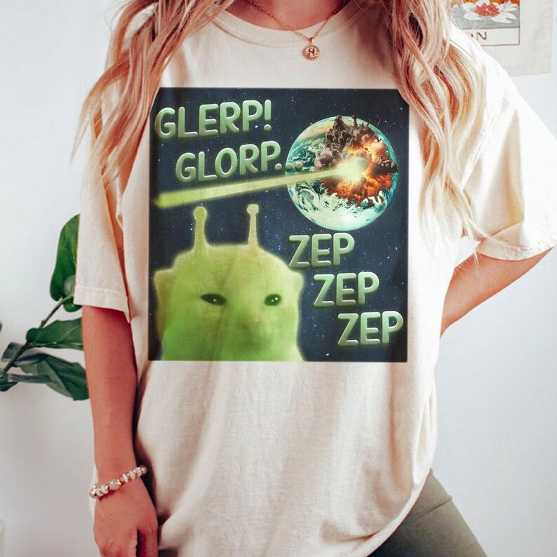 Glerp Glorp Funny Alien Cat Cat Meme Png, Gift for Woman and Man ...