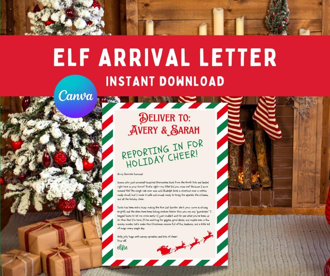 Editable Christmas Elf Arrival Letter Template: Magical Printable ...