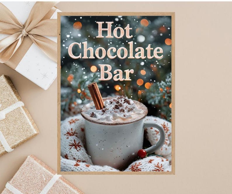 Hot Chocolate Bar Sign: Printable Winter Holiday Party Decor, Wedding ...