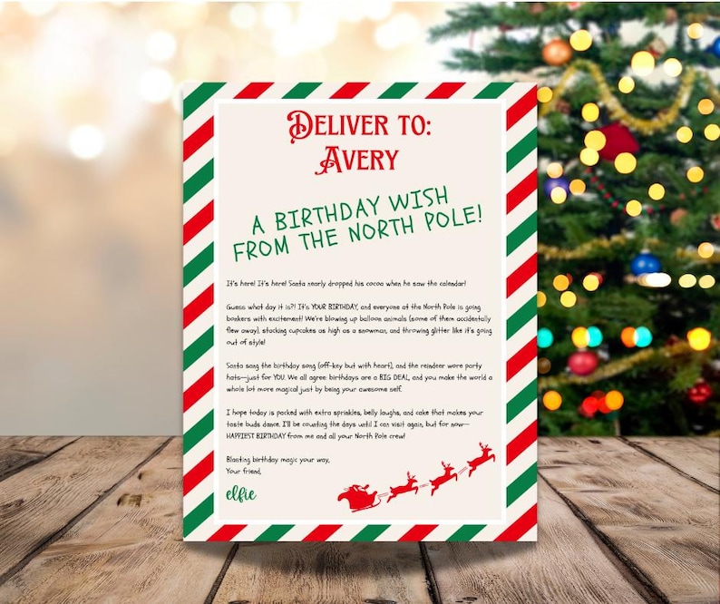 Elf Birthday Letter: Editable Canva Template (digital Download, PDF 8 ...