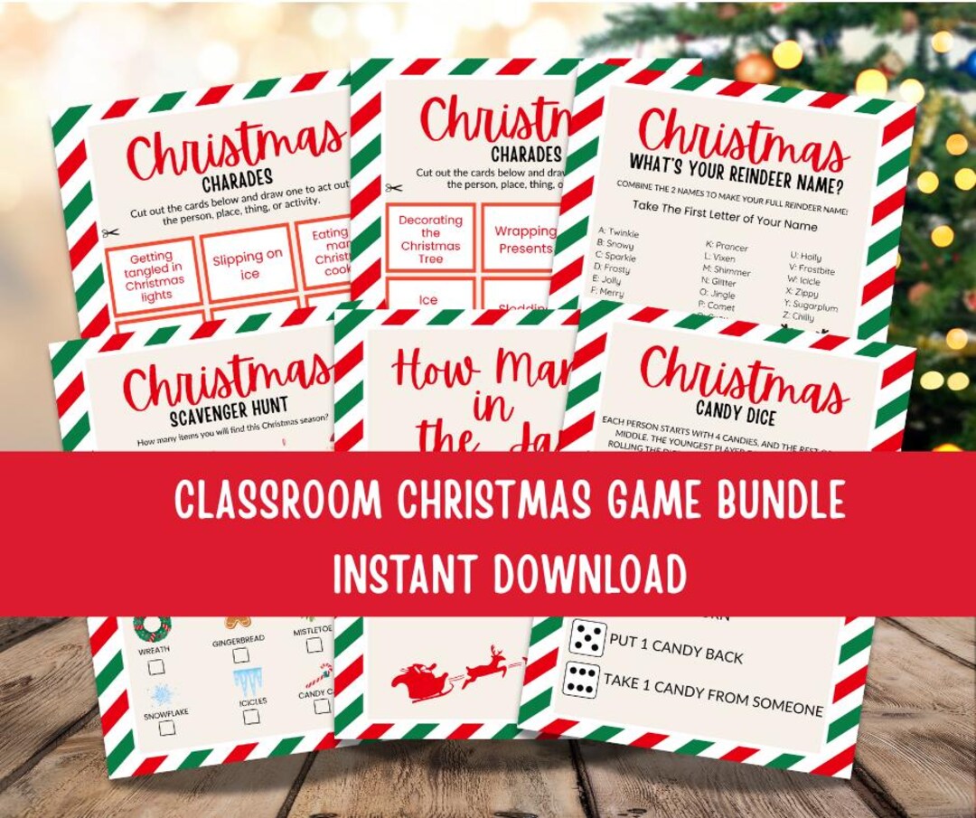 Christmas Classroom Party Games: Printable PDF Bundle for Kids - Etsy